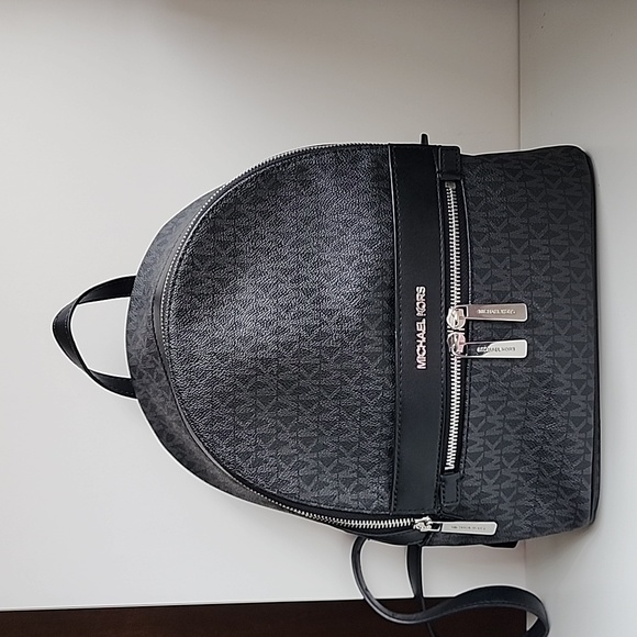 Michael Kors | Bags | Michael Kors Womens Backpack Mk Logo Gold ...